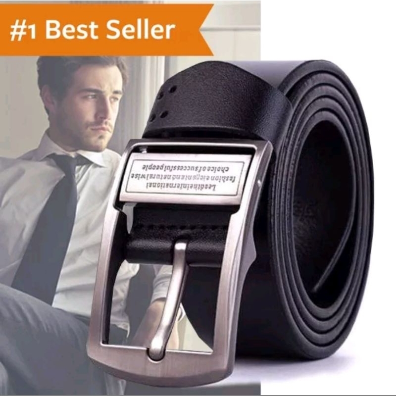 Genuine leather men's work belt buckle latest fashion reversible trendy ...