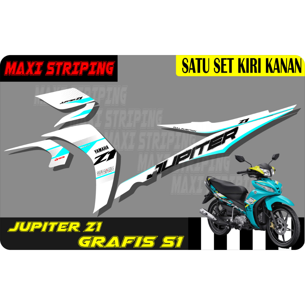 Yamaha Jupiter Z1 Graphic S1 striping sticker (white) | Shopee Malaysia