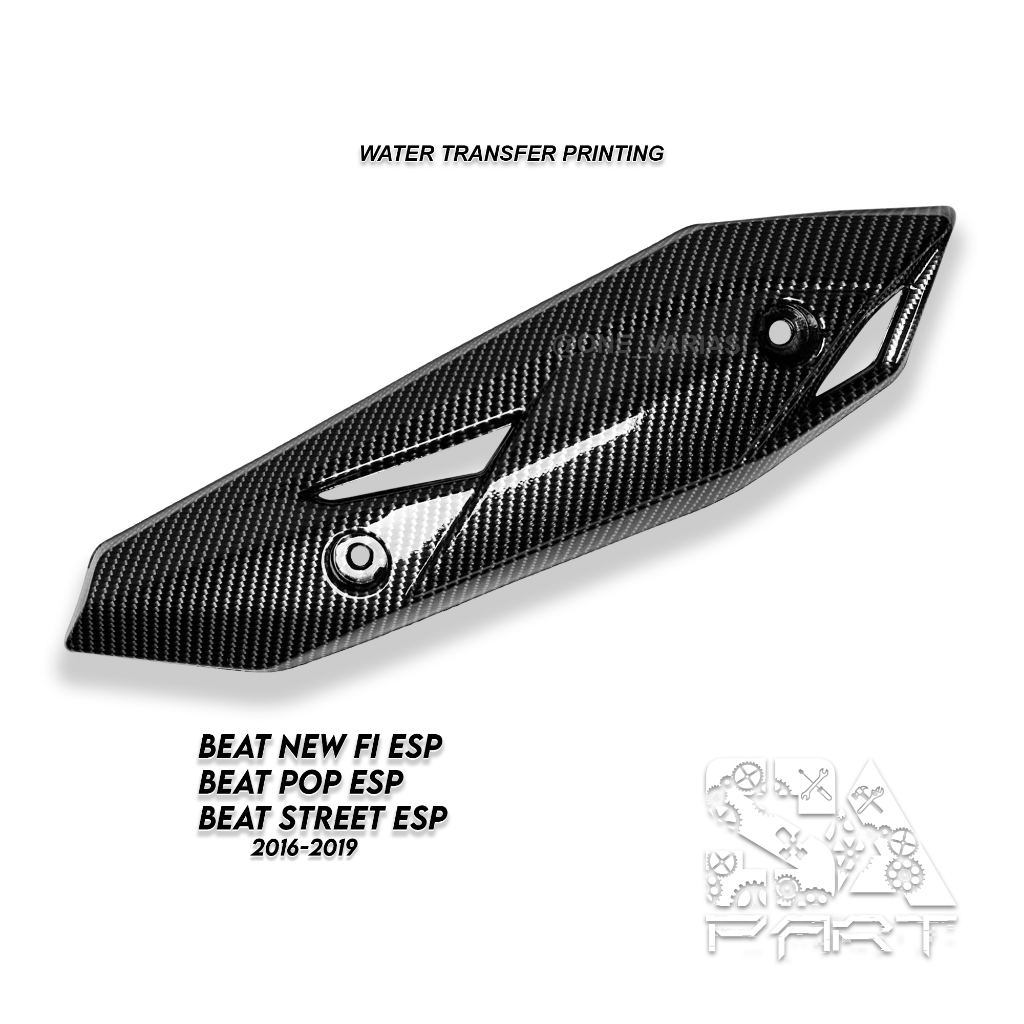 Carbon BEAT FI NEW STREET POP ESP EXHAUST PROTECTIVE SHIELD COVER 2016/ ...
