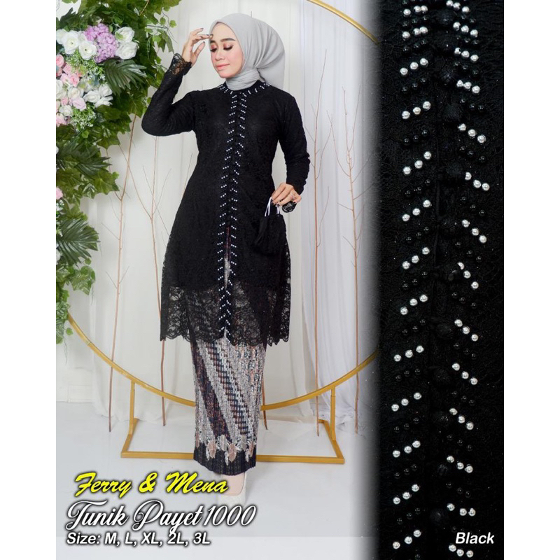 Jumbo brocade kebaya tunic SIZE XXXL pearl sequins modern elegant and ...