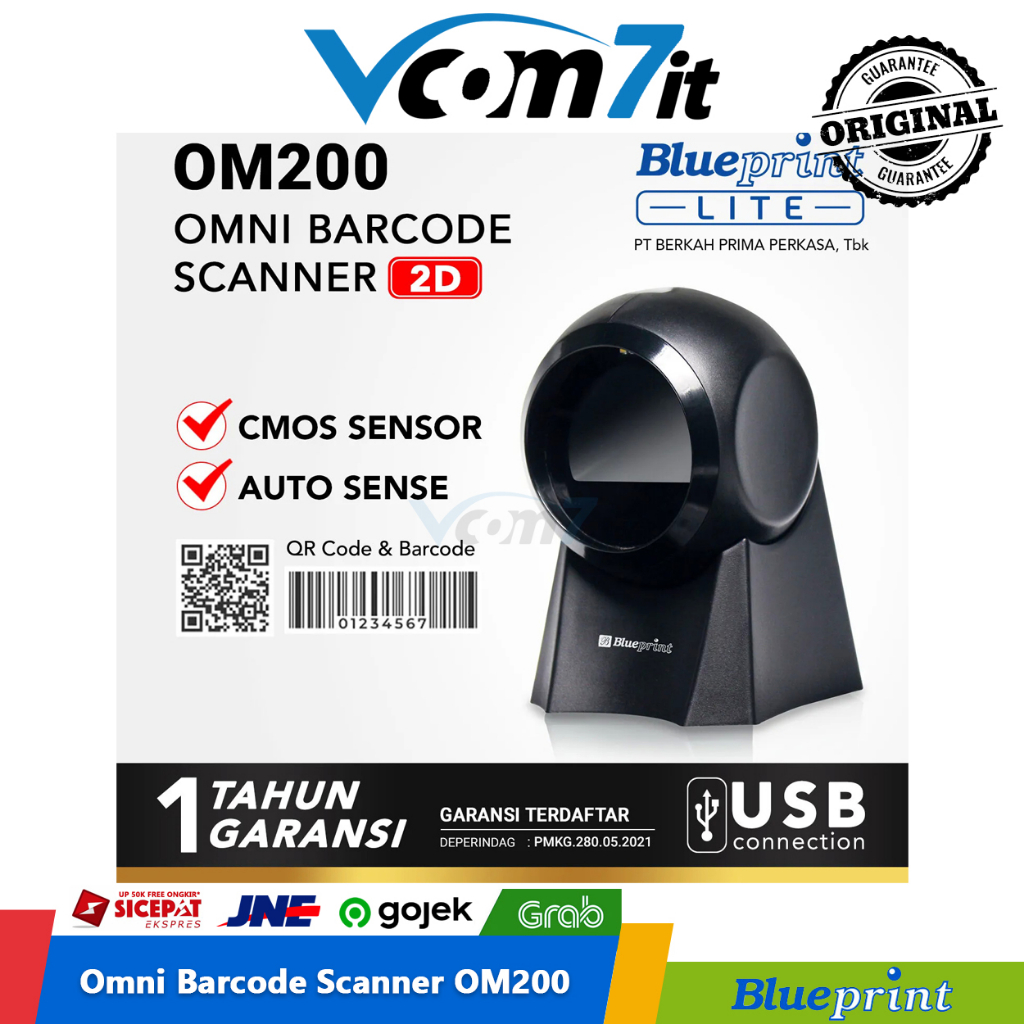 Omni Barcode Scanner OM200 BLUEPRINT 2D Auto Scan, QR code & Barcode ...