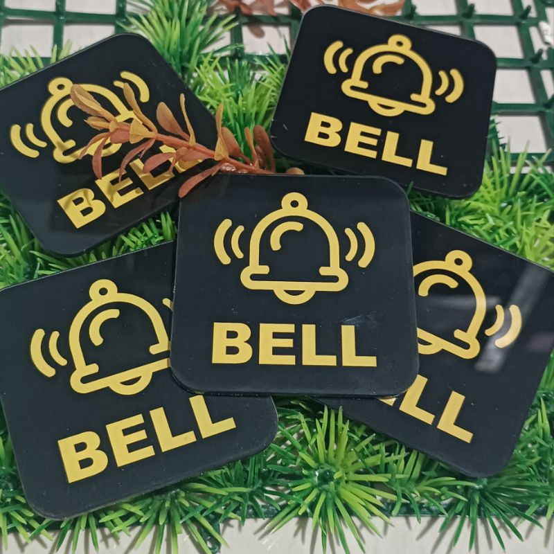 Acrylic Bell Laser Cut Sign Acrylic Sticker "Bell" - Signage Cafe ...