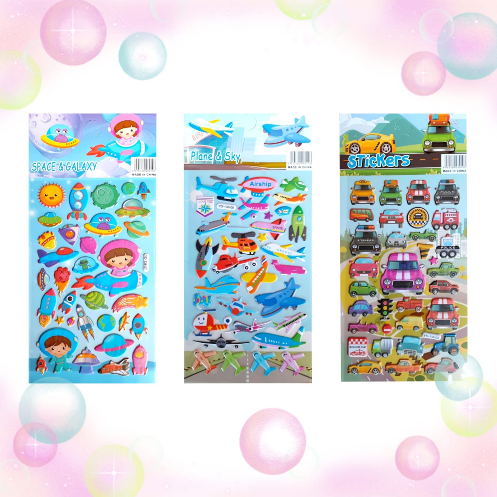 Sticker Embossed Picture Paste Sticker Children Rocket Edition Car ...