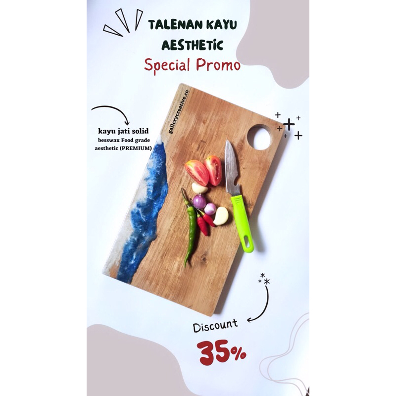 KAYU Aesthetic cutting board - premium resin teak wood cutting board ...