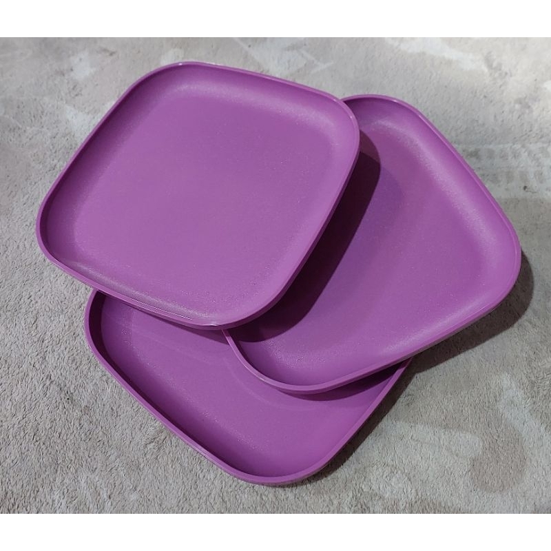 UNGU Tupperware Purple Luncheon Plate Thick Plate (unit price) | Shopee ...