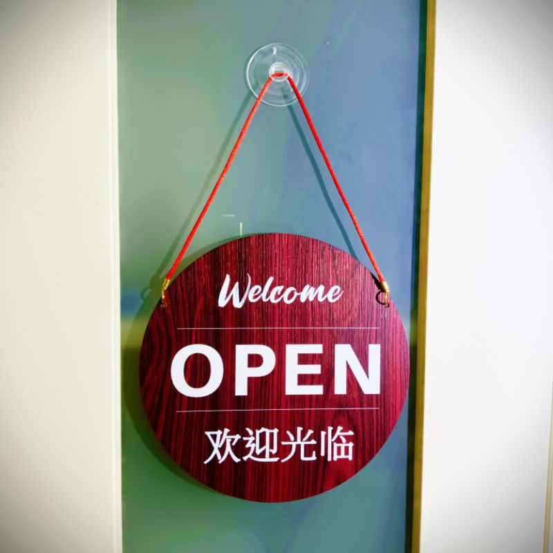 Open Close Sign | Acrylic Sign board diameter 20 cm english mandarin ...