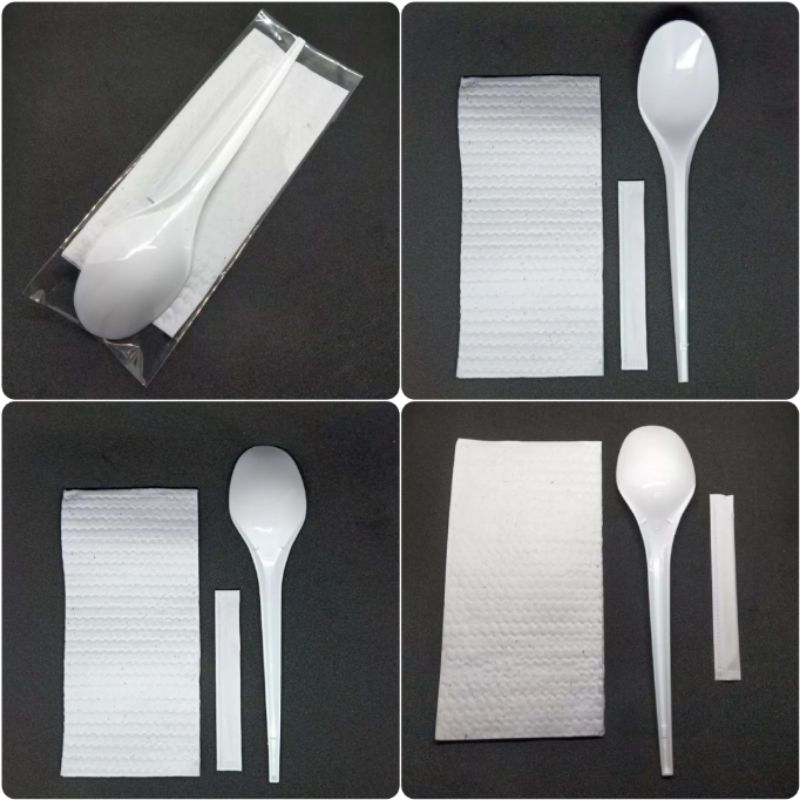 Catering Set / Plastic Tablespoon Package Set (White Long Spoon ...