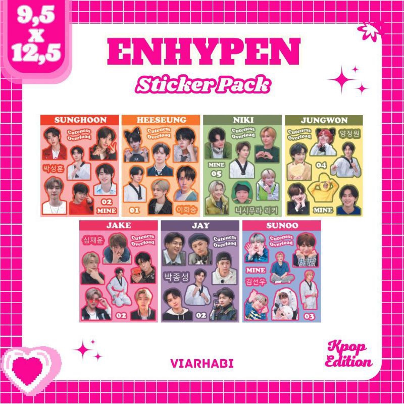 Enhypen Sticker ALL MEMBER EDITION FREEBIES KPOP/JAY JUNGWON JAKE HEESEUNG SUNGHOON SUNO NIKI ...