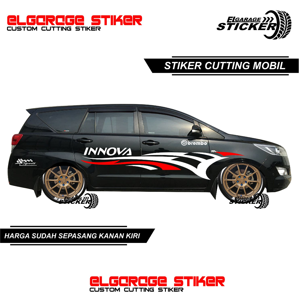 Toyota innova reborn car stickers, cutting stickers for various side ...
