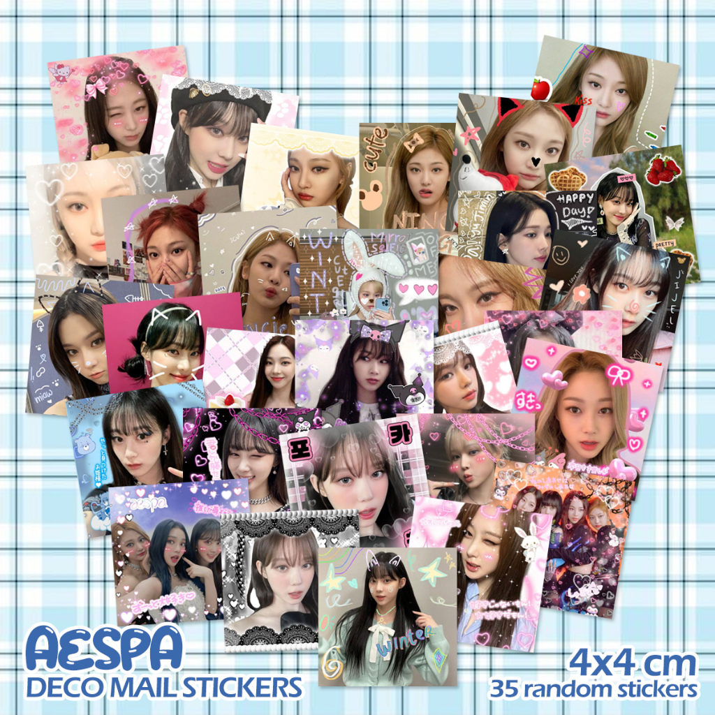 [100pcs] Aespa STICKER DECO MAIL STICKERS KPOP IDOL KARINA NINGNING ...