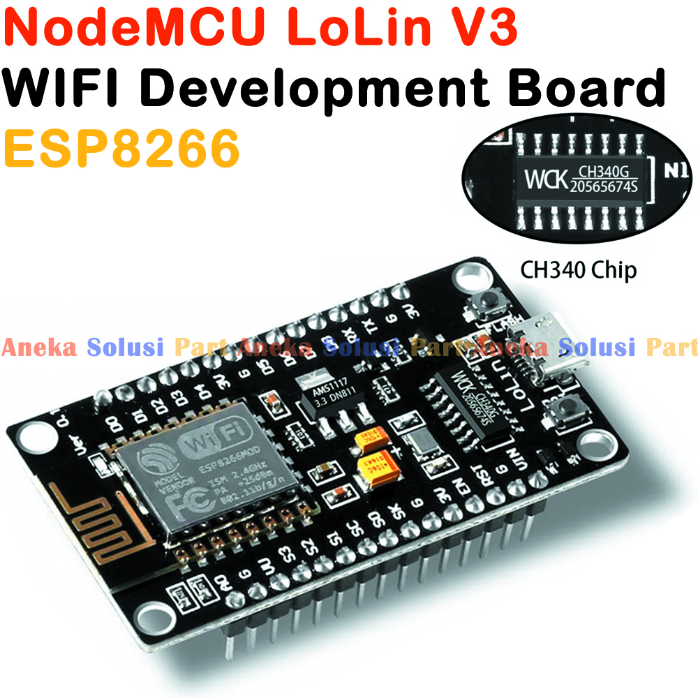 Nodemcu ESP8266 LoLin V3 Lua CH340 WiFi Development Board IoT Module | Shopee Malaysia