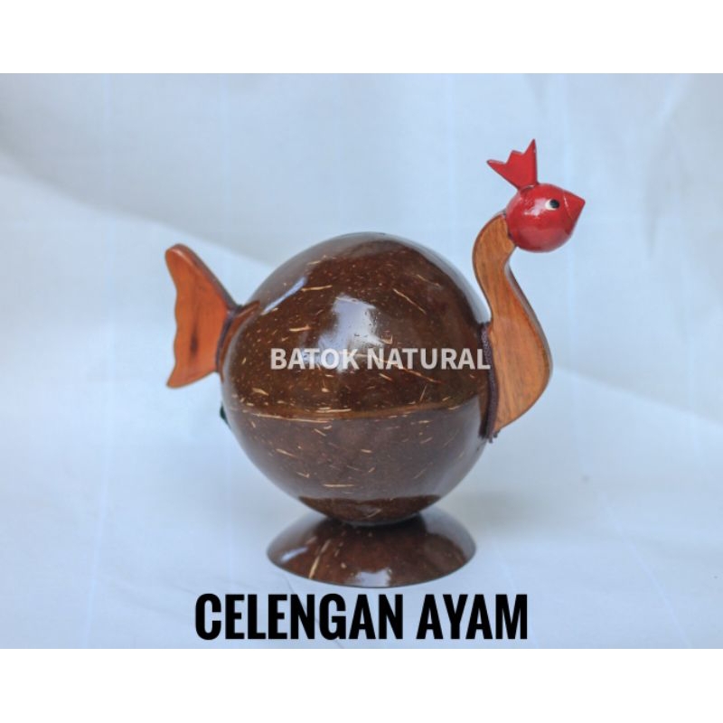 Coconut SHELL PIG BANK ANIMAL CHARACTER CHICKEN FEMALE CRAFTS | Shopee ...