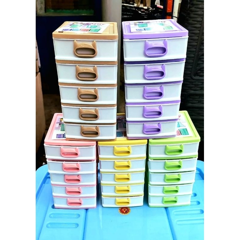 Kathy Mini Container Drawer 5-tier Plastic Material | Shopee Malaysia