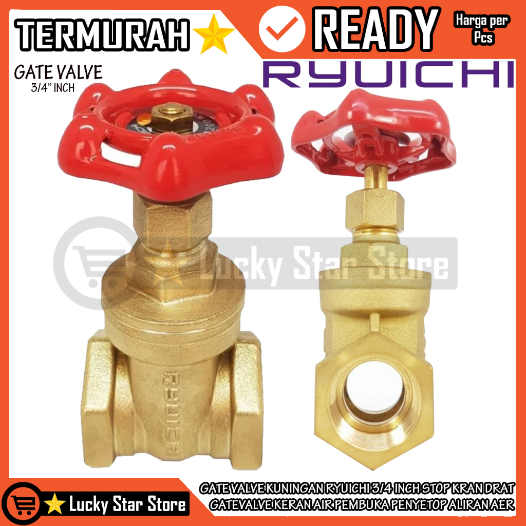 Ryuichi BRASS VALVE 3/4" INCH DRAT STOP FAUCET GATEVALVE DERAT YELLOW ...