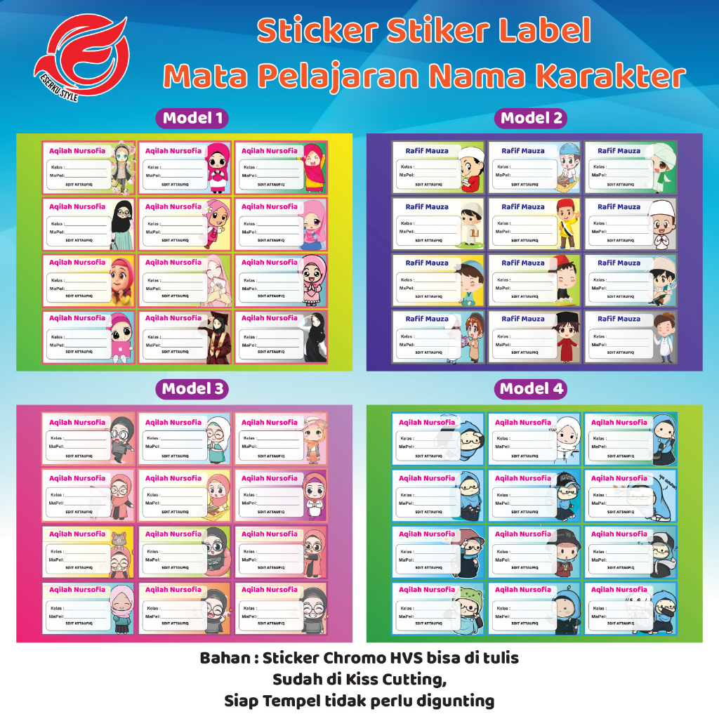 MATA Custom Character Name Sticker Label Sticker | Shopee Malaysia