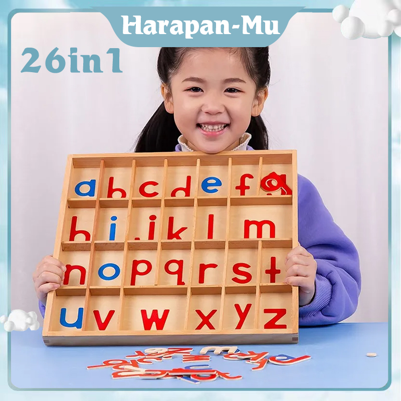 KAYU Contents Of 26 Lowercase Moveable Alphabet Montessori Alphabet Box ...