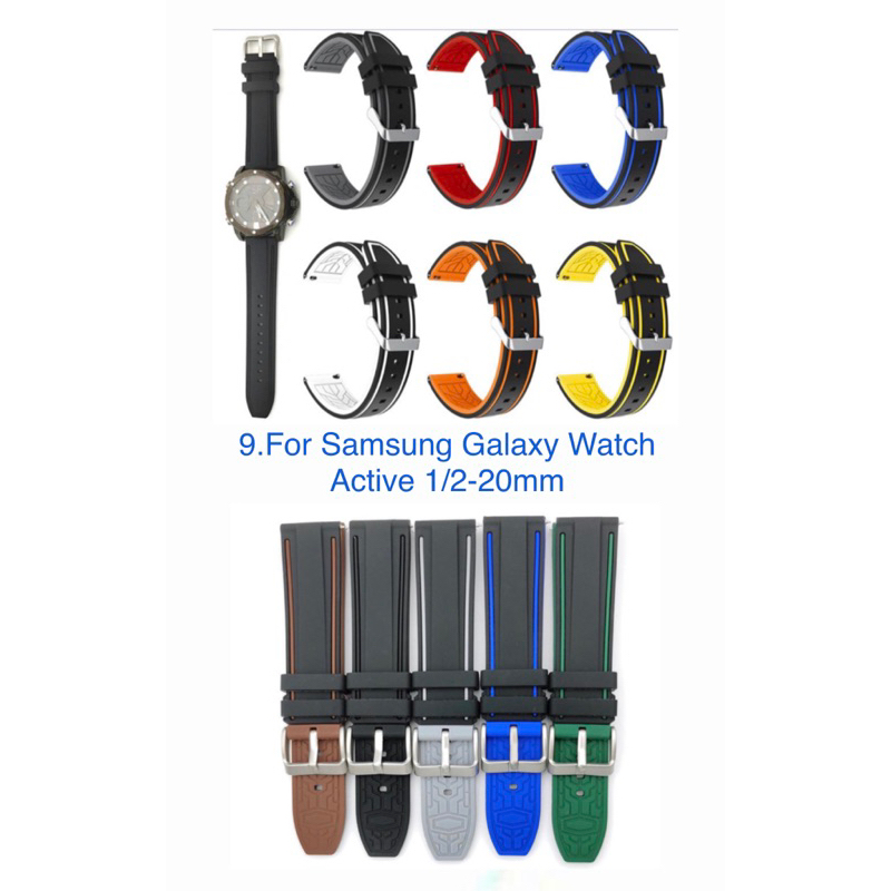 Samsung Galaxy Watch Active 1 / 2 -20mm Silicone Smartwatch Strap ...