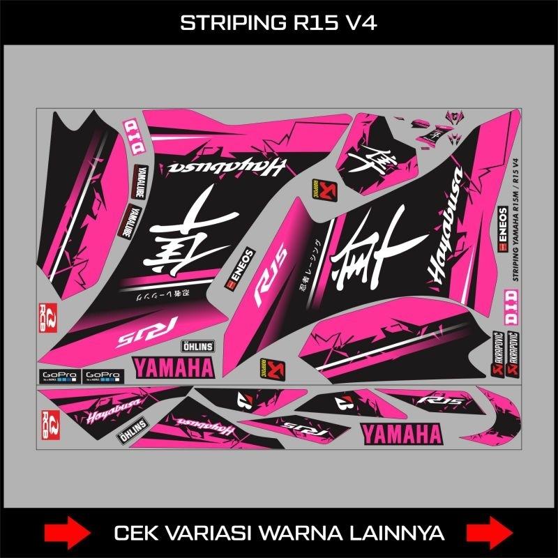 Striping YAMAHA R15 V4 HAYABUSA MOTIF/STICKER DECAL Motorcycle R15M ...