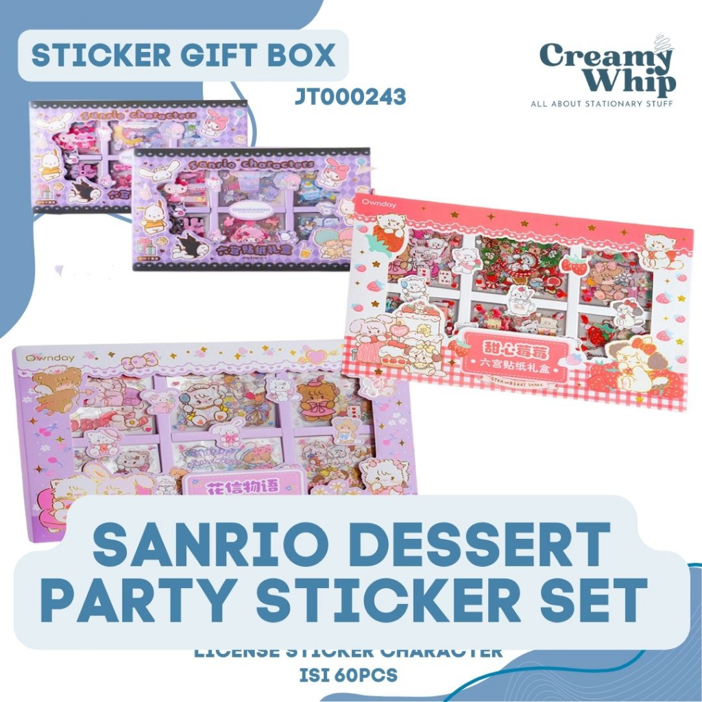 Licensed Sanrio Dessert Party Sticker Gift Box Contents 60pcs - Sanrio ...