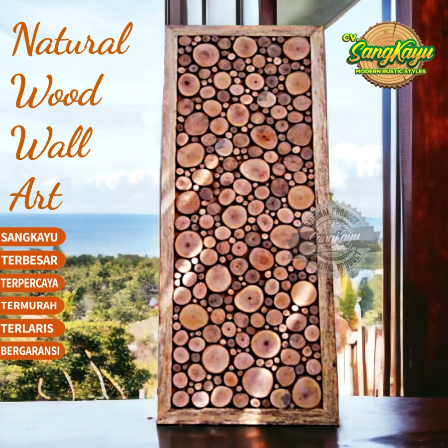 HIASAN DINDING KAYU Sangkayu Wood Wall Art Natural Wood Wall Decoration ...