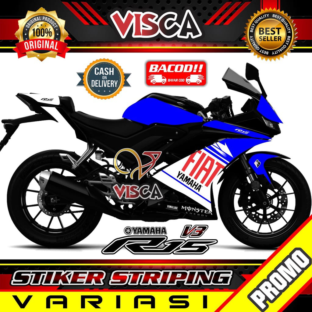 Striping Lis R15 V3 Trim Sticker Yamaha R15 V3 Motorcycle Sticker R15 ...