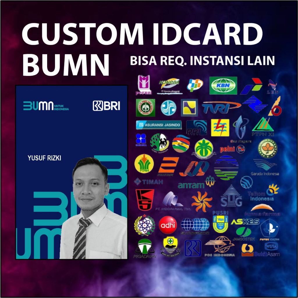Print custom BUMN Id Cards CAN BE IN UNITS with glossy printing ...