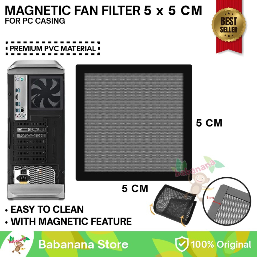 Magnetic Pc Fan Dust Filter Dust Fan 5x5cm Magnet Desktop Case | Shopee ...