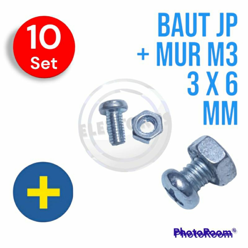 3x6 mm Nut Bolts 10 Sets of Bolts + M3 Nuts 3x6mm Screws 3 x 6mm Screws ...