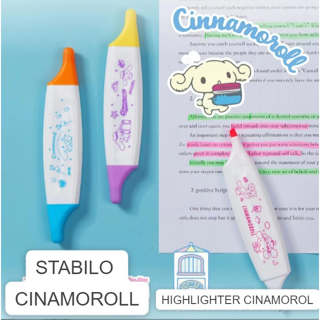 GEM - STABBILO CINAMOROL | SANRIO HIGHLIGHTER | CINAMOROL COLOR MARKERS ...