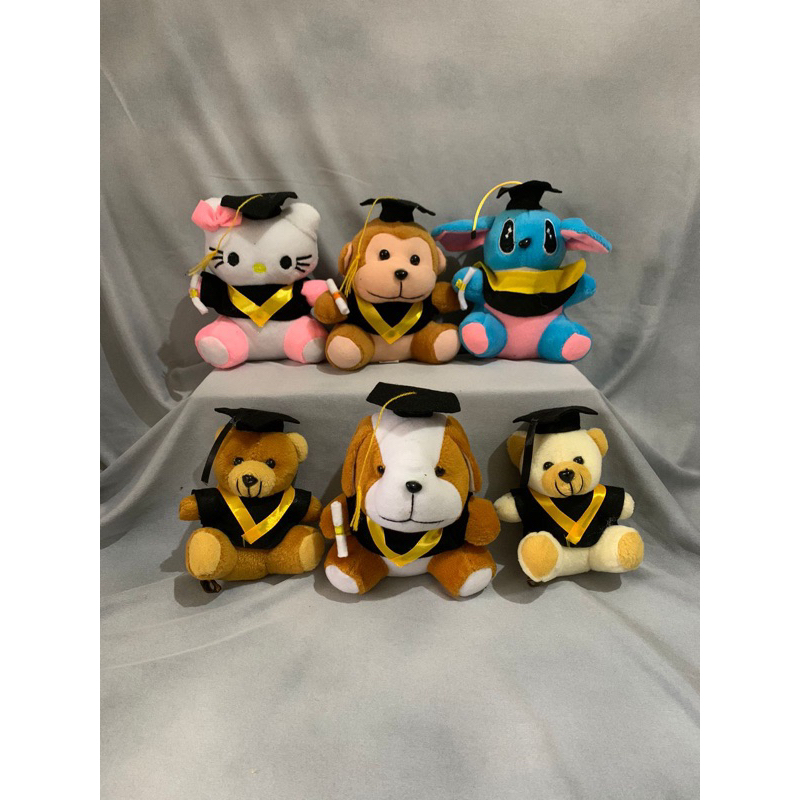 Graduation doll Mini bear stich monkey hello kitty dog | Shopee Malaysia