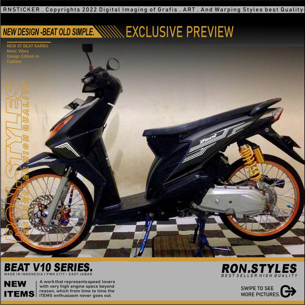 V10 CUTTING STRIPING BEAT Carb STRIPING VARIAIS BEAT OLD Sticker BEAT ...