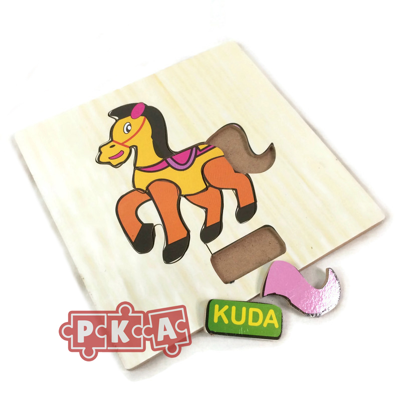 KAYU Wooden Puzzle Horse Animal Horse Animal Children's Educational Toy ...
