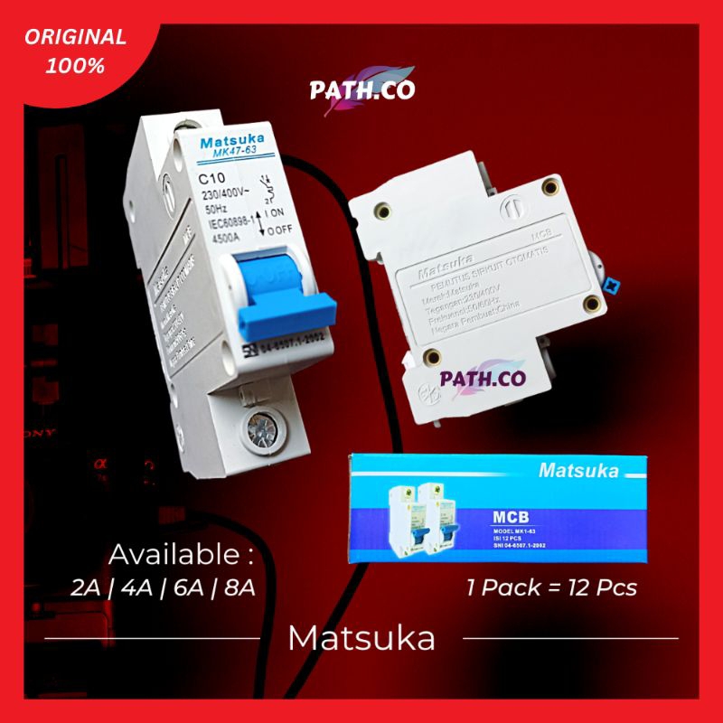 MCB Matsuka 2A 4A 6A 10A 16A 20A 25A / Mini Circuit Breaker (2 / 4 / 6 / 10 / 16 / 20 / 25 ...