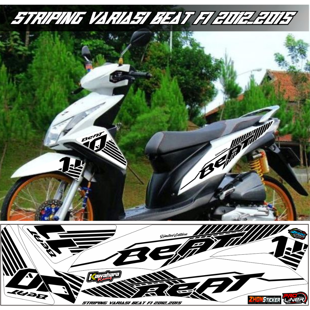 Striping VARIATIONS HONDA BEAT FI 2012-2015 ELEGANT SIMPLE BODY PLATE ...