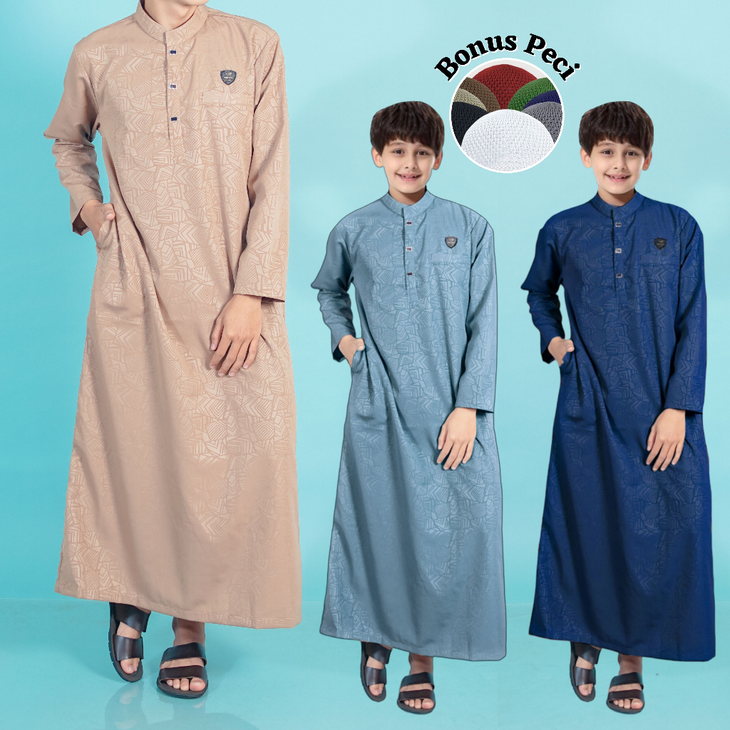 KATUN Al-habib/embosed COTTON children's gamis for boys aged 1-14 years ...