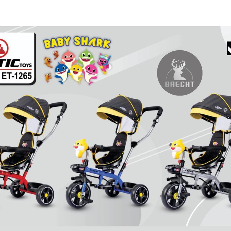 New Exotic 1265 Tricycle Children's Bike with Baby Shark Doll | Shopee ...