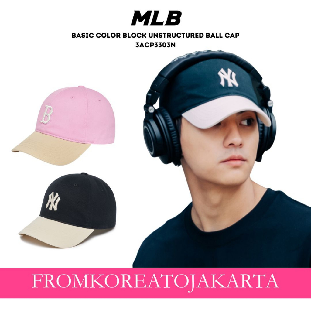 Mlb BASIC COLOR BLOCK UNSTRUCTURED BALL CAP | Shopee Malaysia