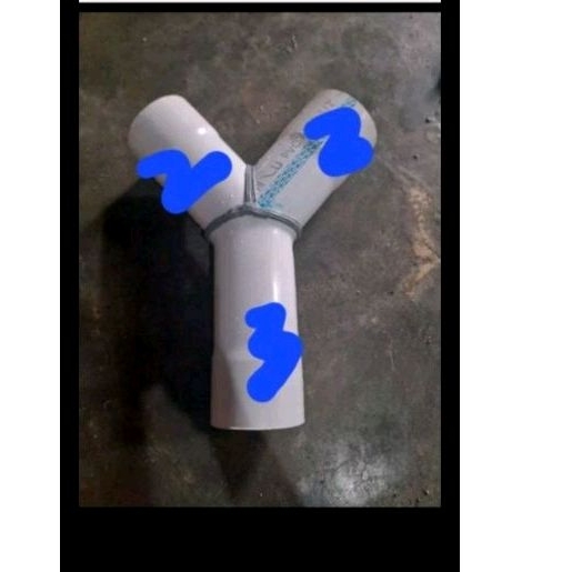 Pvc Y fittings 3x2x2 inches Y-shaped pvc pipe connection | Shopee Malaysia