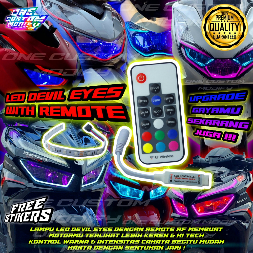 Led DRL DEVIL/DEMON EYES RGB REMOTE CONTROL RF PROJIE SUPER BRIGHT ...