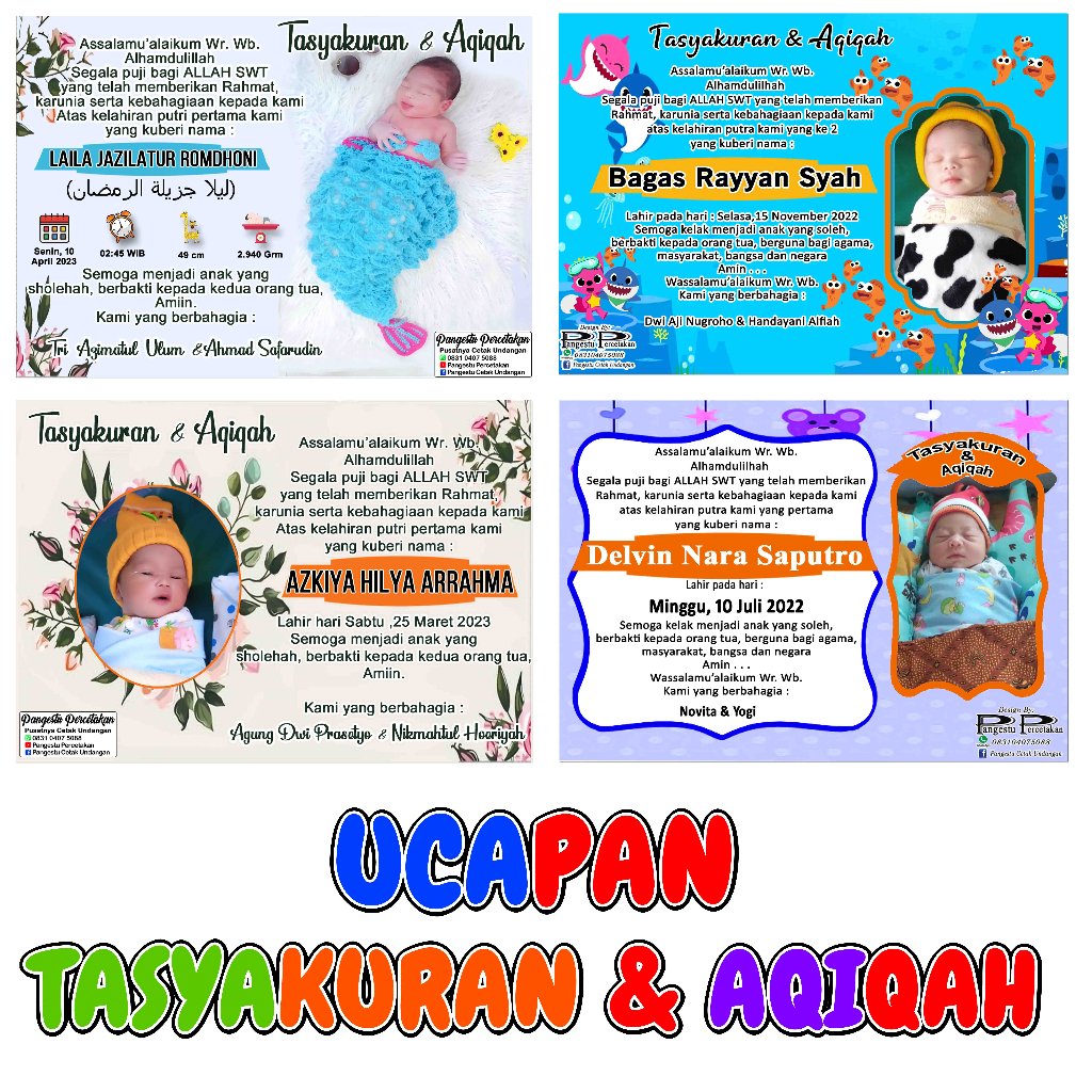 Tasyakuran GREETINGS/ BIRTH/AQIQAH/TASMIYAH INVITATIONS | Shopee Malaysia