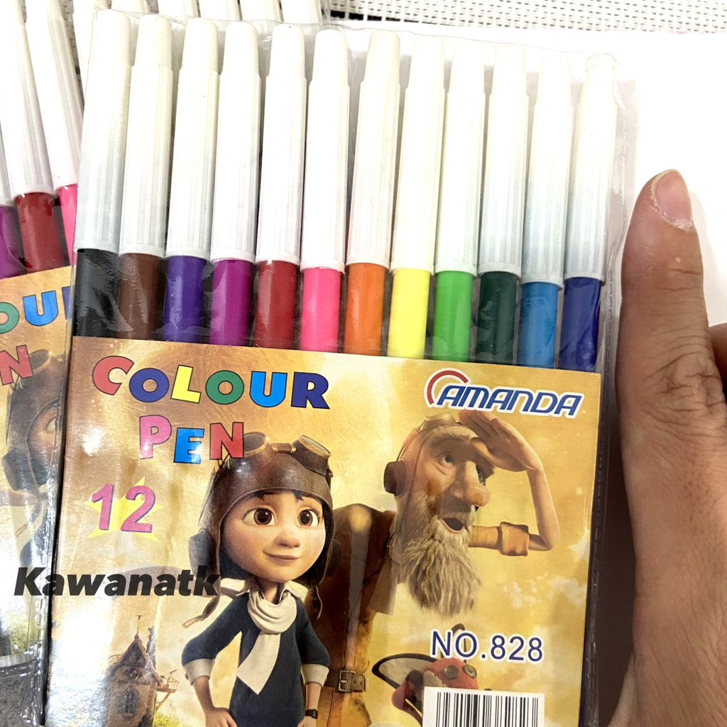 Mini SMALL MARKERS 12 COLORS AMANDA / COLORING MARKER PENCIL TYPE 12 ...