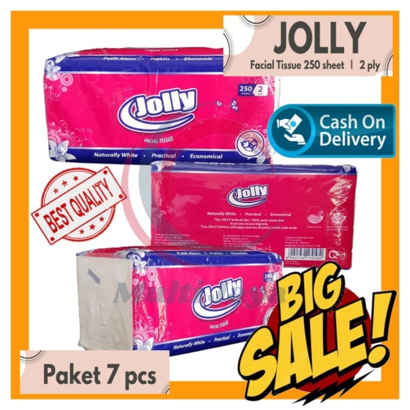 [Package Contains 7 pcs] Jolly Tissue 250 sheets 2 ply | Facial tissue ...