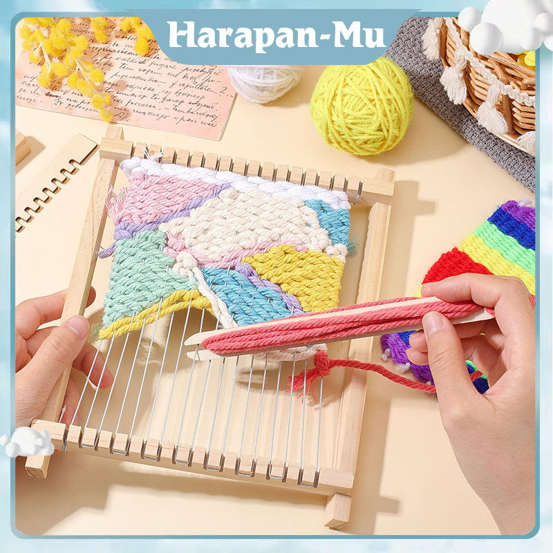 Mini Weaving Kit/Wooden Weaving Kit Mini Loom Weaving Kit For Children ...
