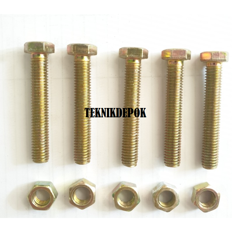 Yellow Bolt Nut m 8 x 110 mm Hexagonal Head Bolt Lock Head 12 Bolt Nut ...
