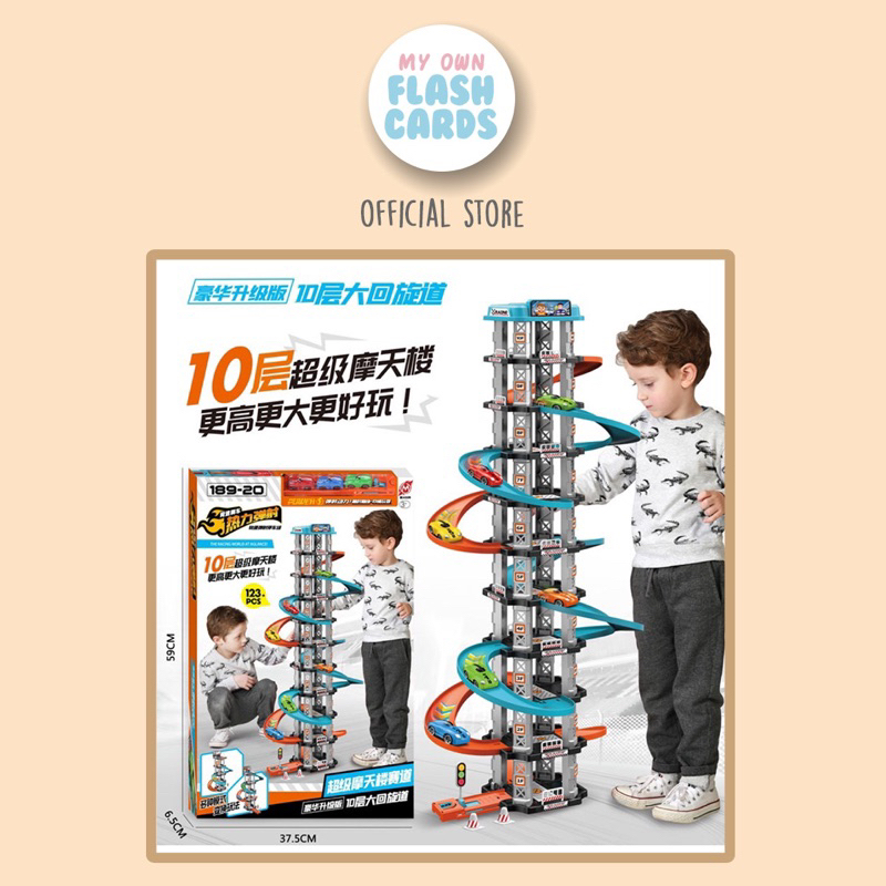 10-level 123pcs Car Spiral Tower Track - 10-story Spiral Car Track Toy ...