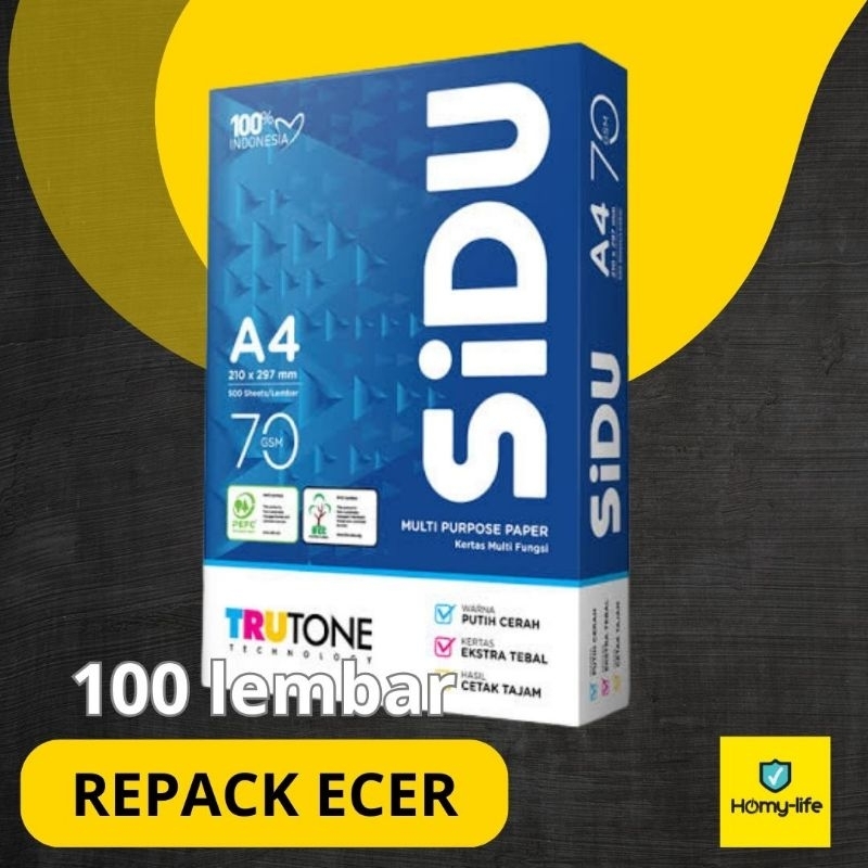 Hvs A4 70 GSM Paper - SIDU REPACK 100 Sheets | Shopee Malaysia