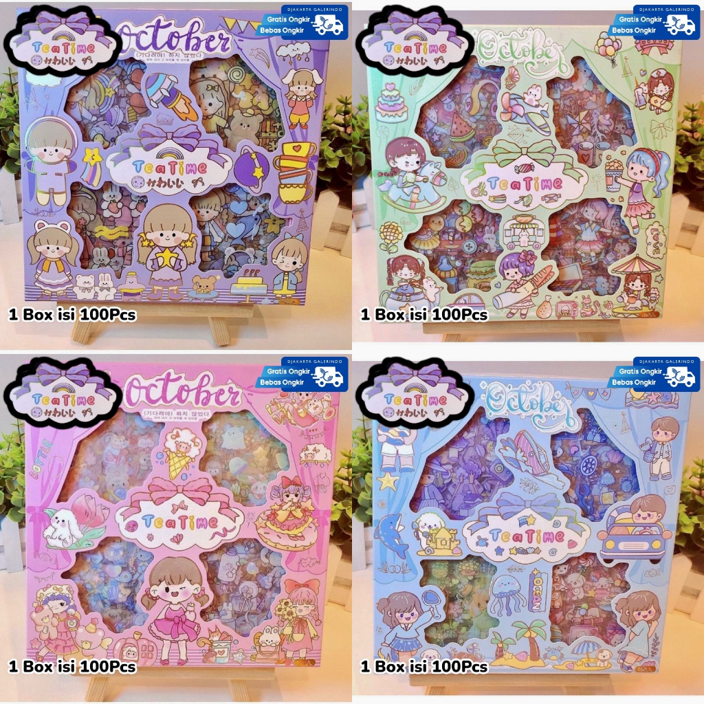 Sticker TEA TIME MOMO ANNE MASU ALICE GLITTER Rainbow Mix Color ...