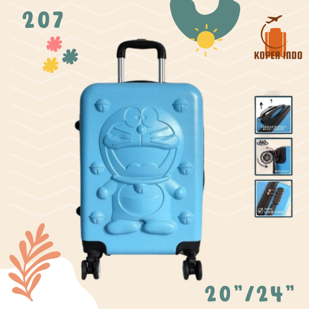 207 24 Inch 3D Doraemon Suitcase 24 Inch Doraemon Motif Character ...