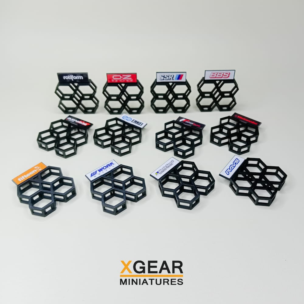 XGEAR TIRE & RIMS DISPLAY RACK 2 TIERS HEXA for DIORAMA DETAILING PART ...