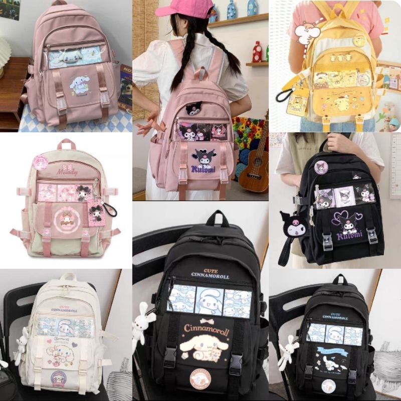 Cinnamoroll Kuromi Pompompurin Melody Sanrio Character School Backpack ...